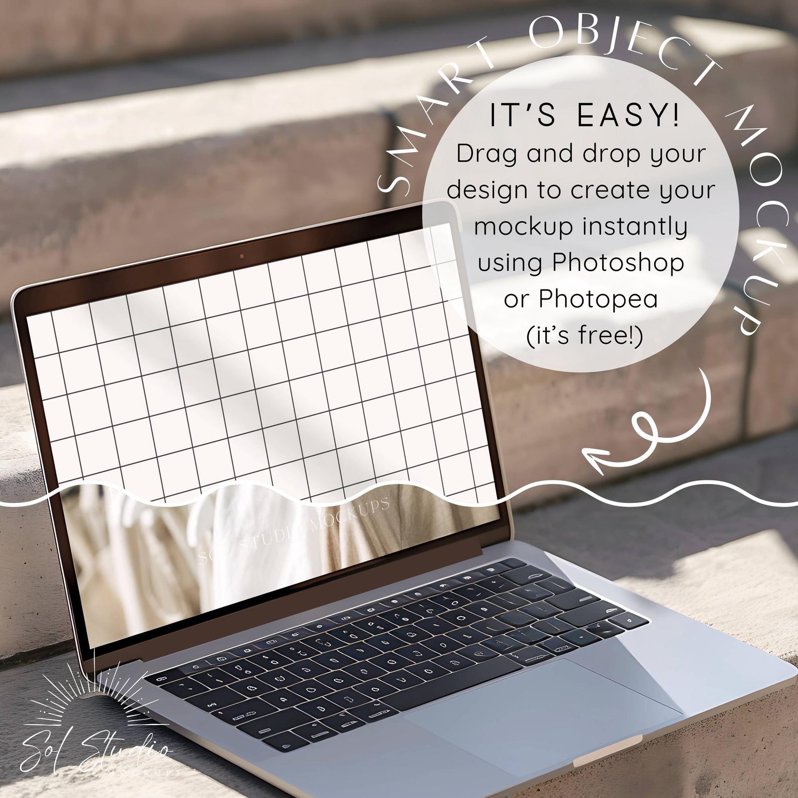 Laptop Mockup | Stone MacBook Pro Screen Mock Ups, Social Media Cover ...