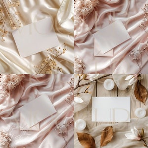 9 Landscape Wedding Invitation Mockup Bundle | Floral Backdrop ...
