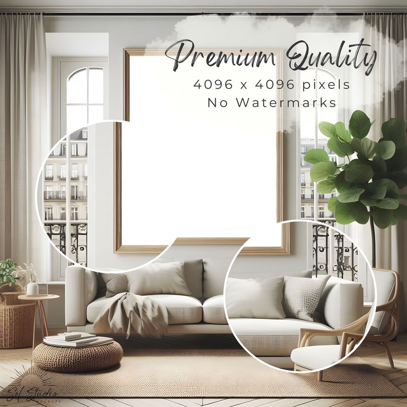 20+ European Style Wall Frame Mockup Bundle | Living Room Mocks | Blank ...