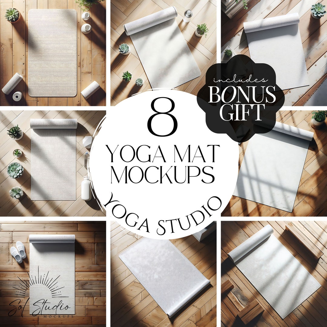 8 Yoga Mat Mockup Bundle | Studio Blank Exercise Mat Mock Up, Yogamat ...