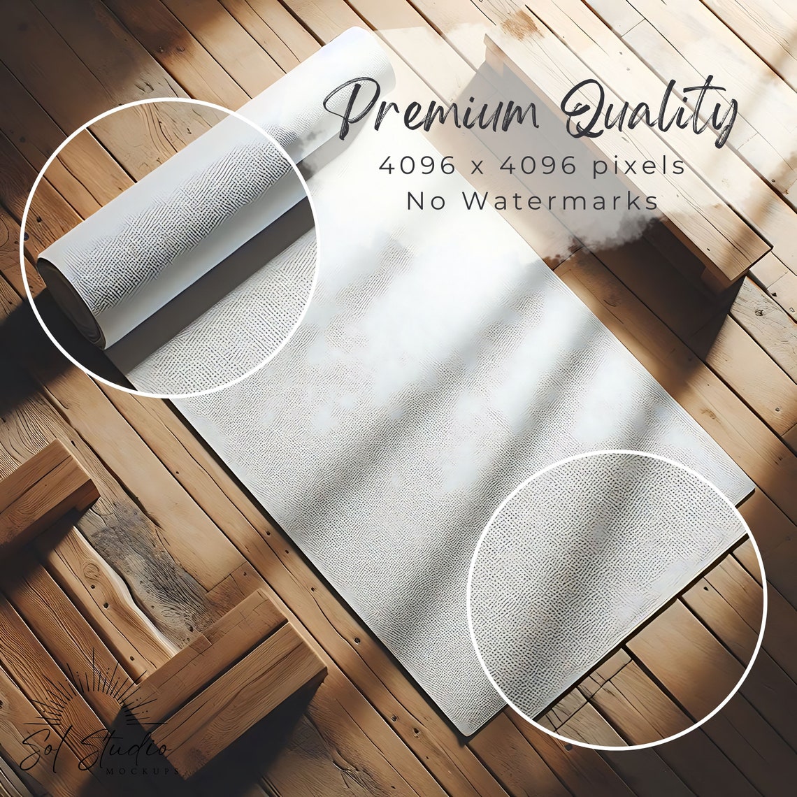 8 Yoga Mat Mockup Bundle | Neutral Yoga Studio Product Mockups for ...
