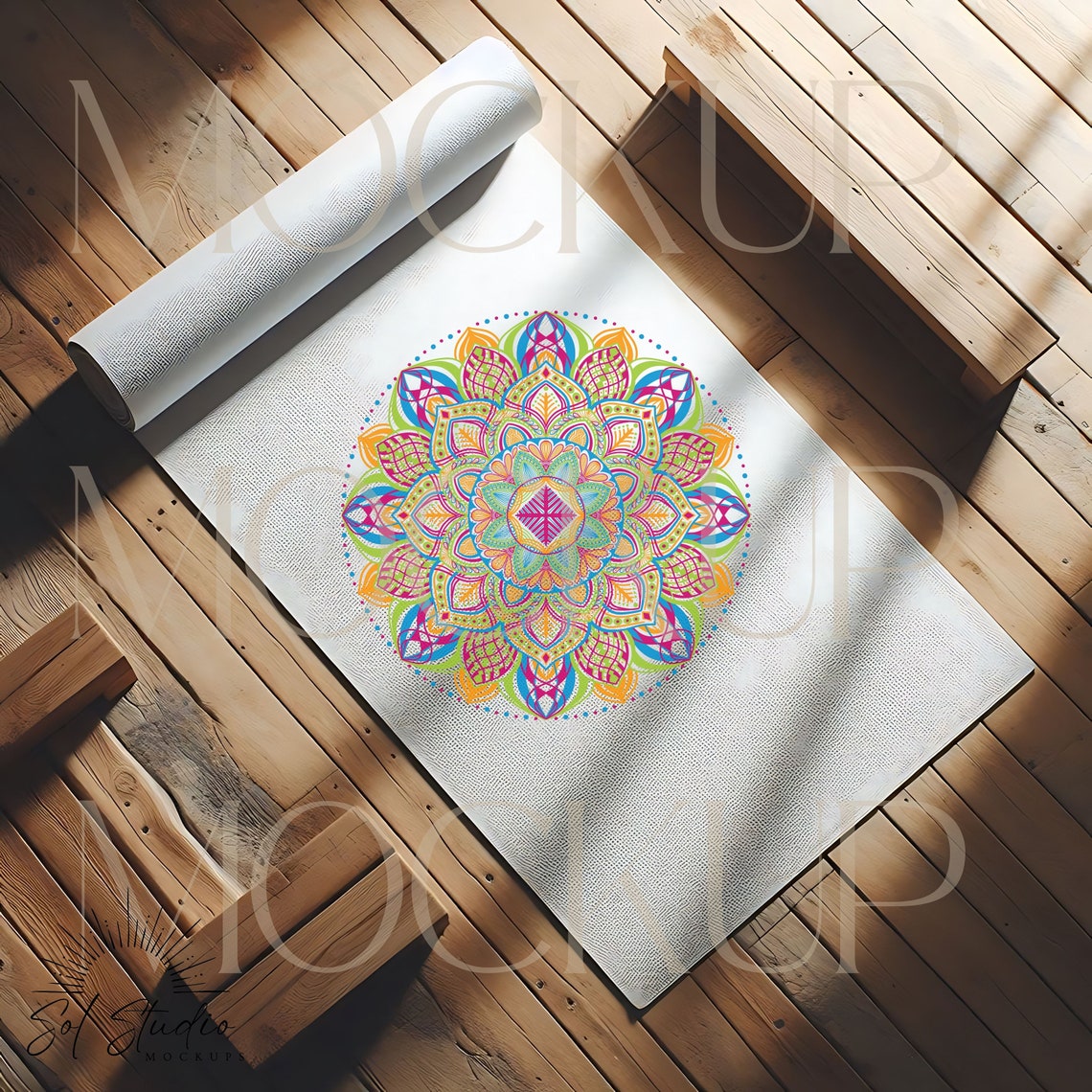 8 Yoga Mat Mockup Bundle | Neutral Yoga Studio Product Mockups for ...