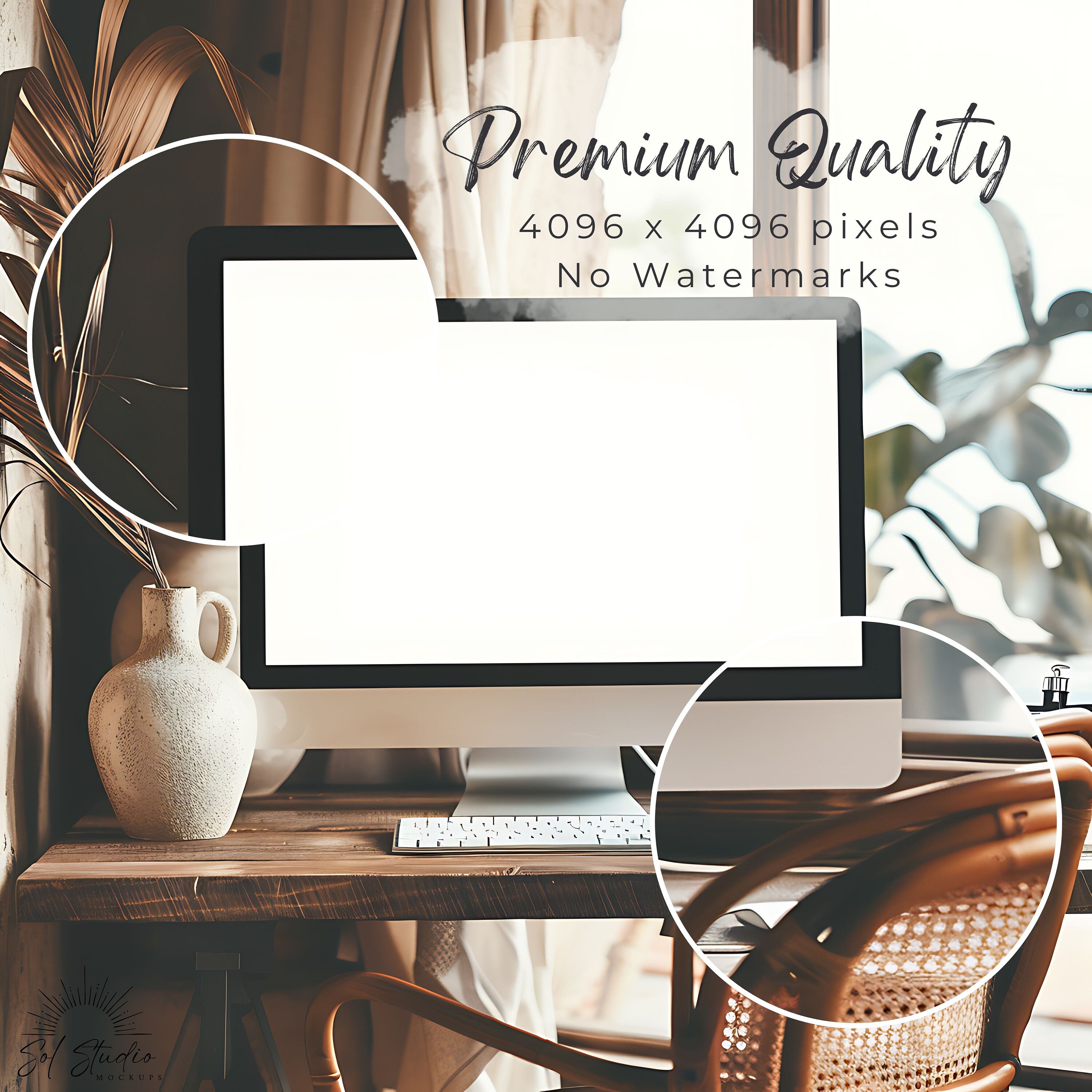 Rustic Desktop Computer Mockup Bundle | Imac Screen Mock-up, Web Mock ...