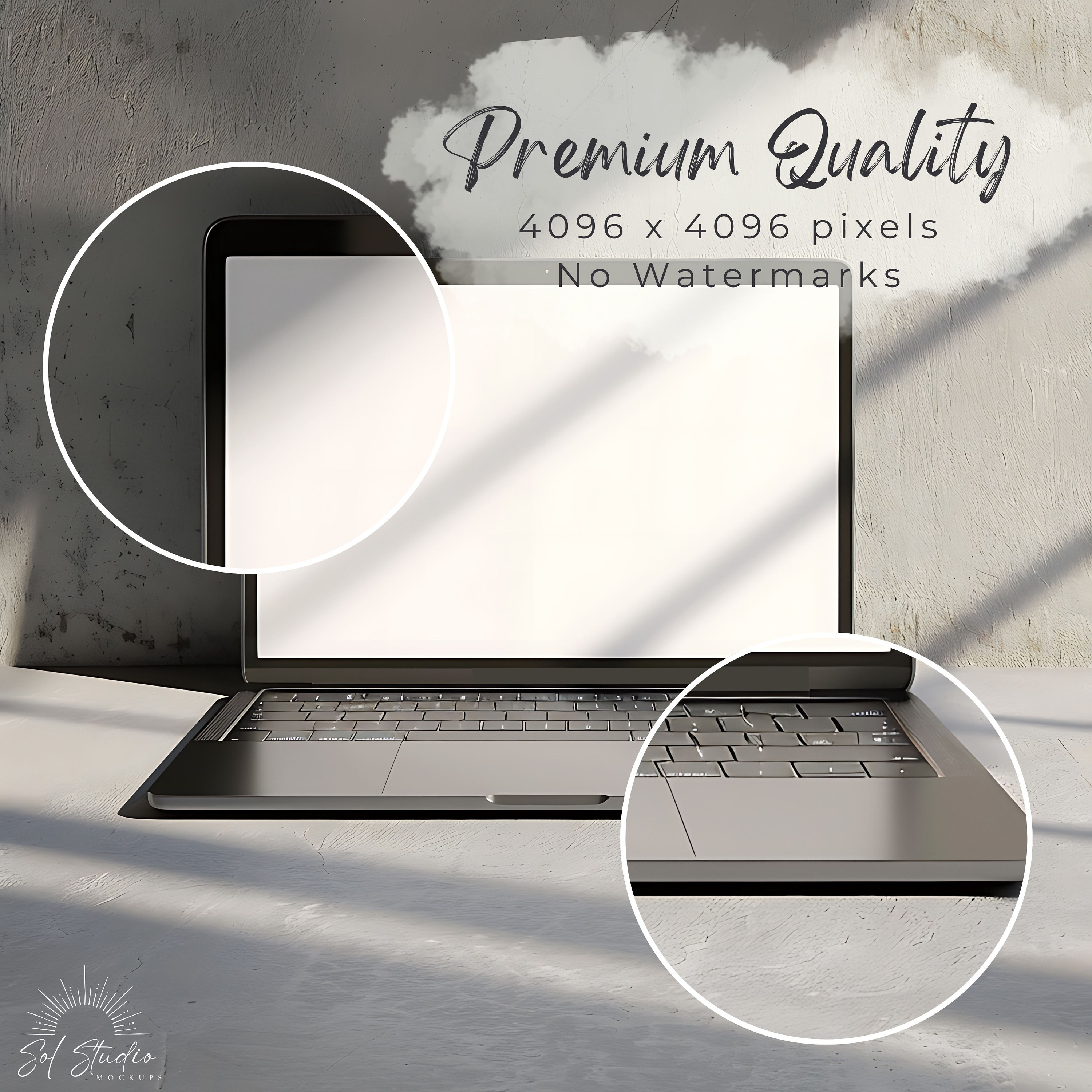 12 Minimalistic Stone Laptop Mockup Bundle | MacBook Pro Screen Mock ...