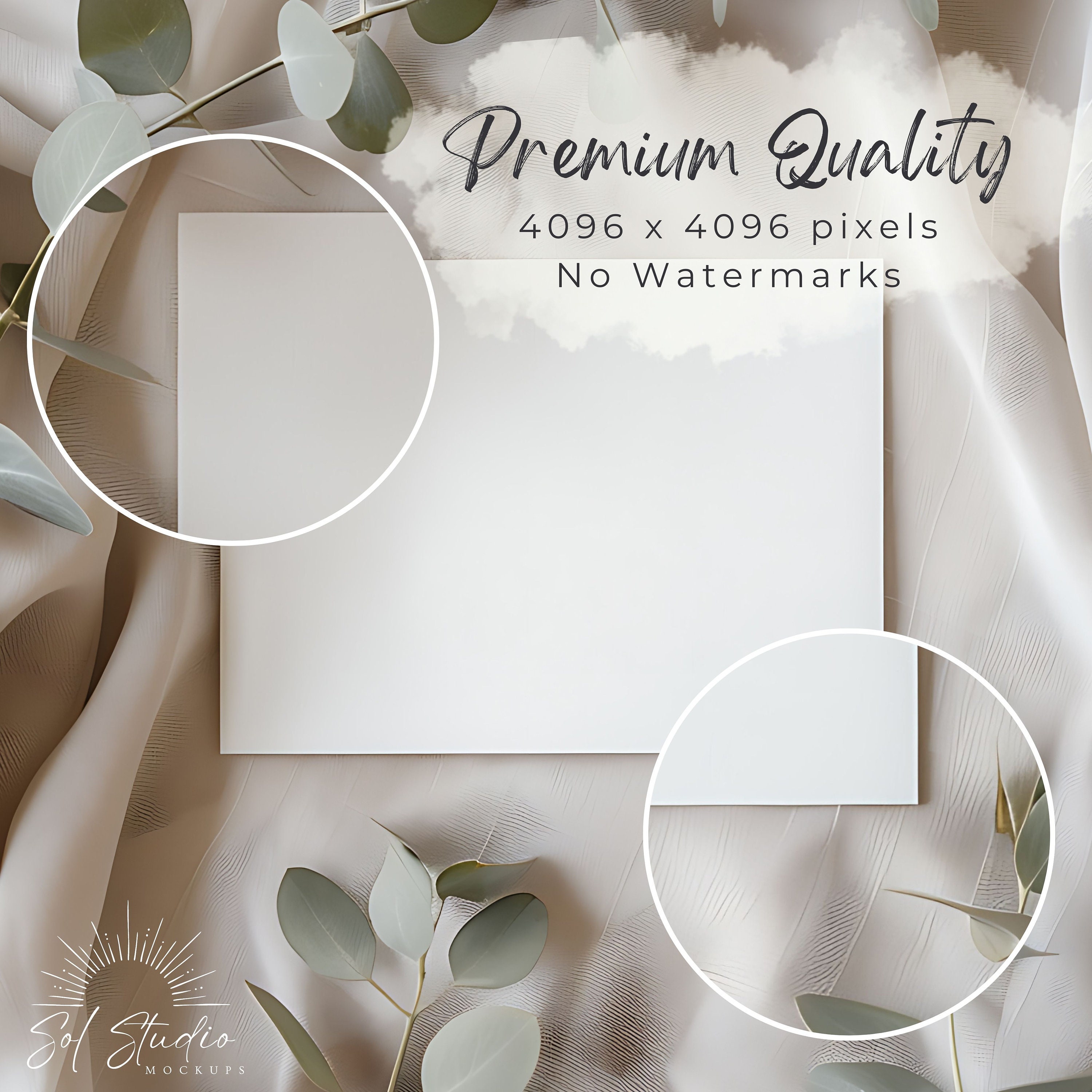9 Landscape Wedding Invitation Mockup Bundle | Floral Backdrop ...