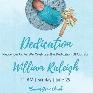 Baby Boy Dedication Invitation Template - Etsy
