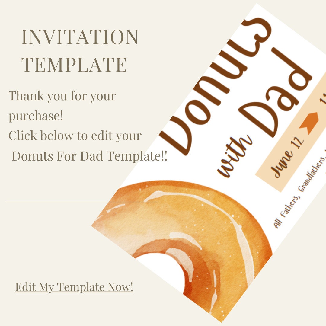 Donuts for Dad Template - Etsy