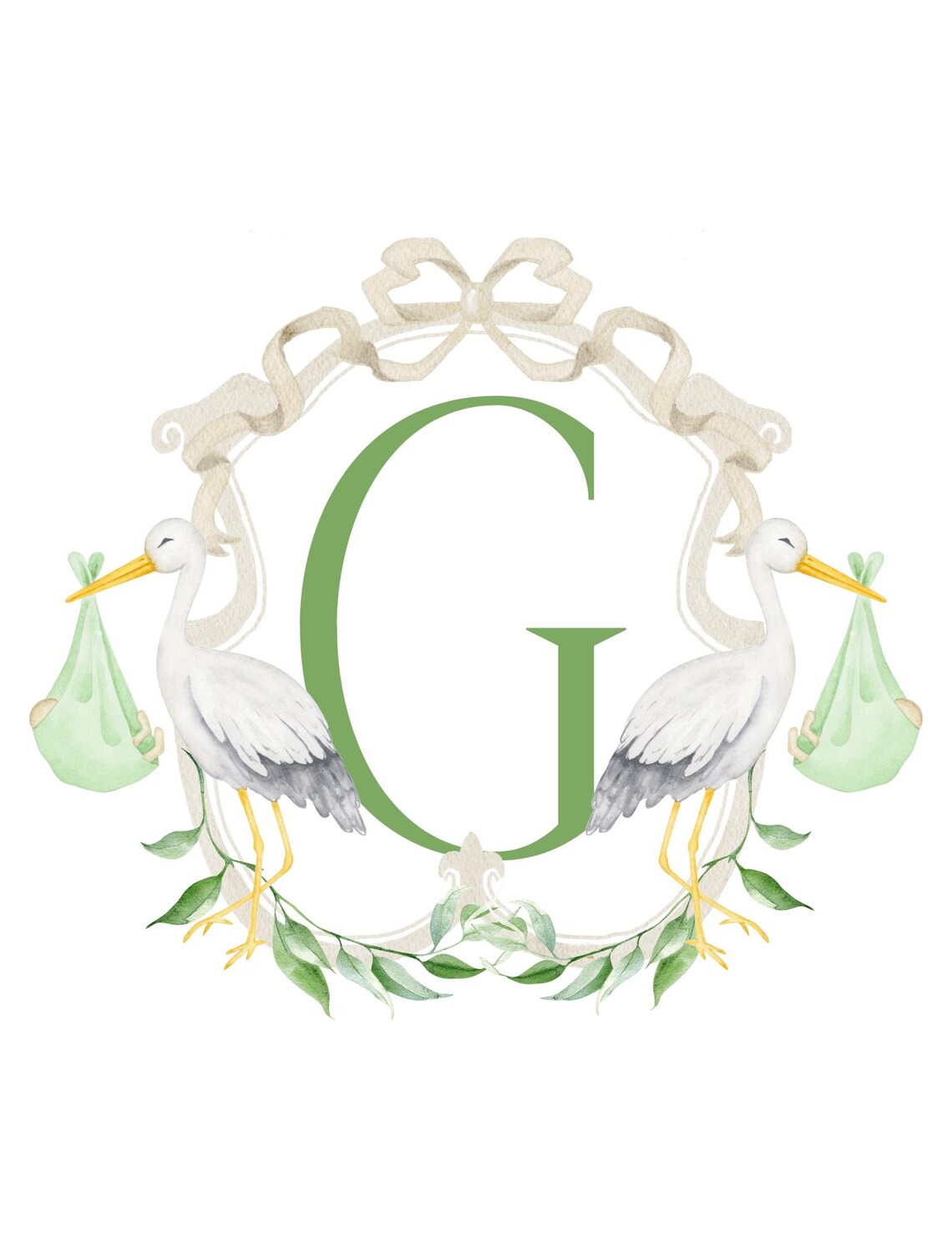 Family Crest - Baby Crest Baby Boy Crest Regency Digital Watercolor ...