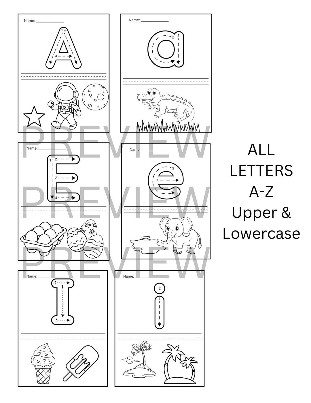 Alphabet Review - Learning- Letter Sounds Review No Prep Worksheets - Etsy