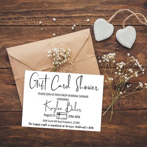 Gift Card Shower - Wedding Shower Gift Cards - Simple - Etsy
