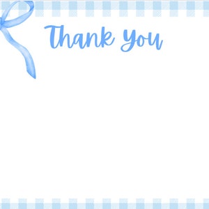 Blue Bow Thank You Card Editable/printable - Etsy