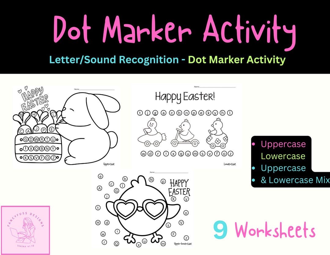Alphabet Dot Marker Worksheets - Letter Recognition - Letter Sounds ...