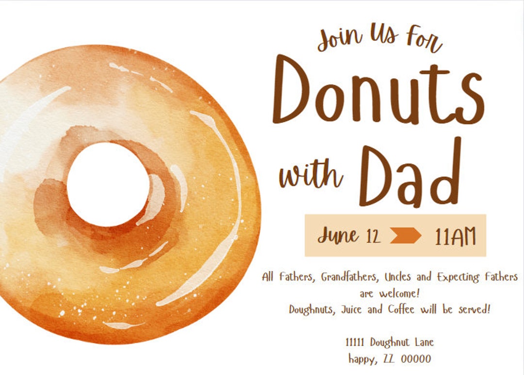 Donuts for Dad Template - Etsy