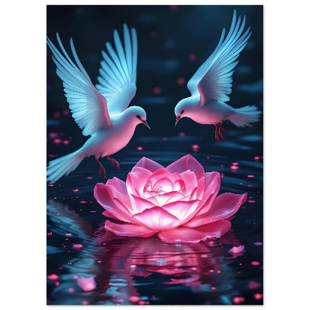 Doves Rose, Fine Ai Art Poster 13x18 Cm / 5x7″ - Museum-quality Matte ...
