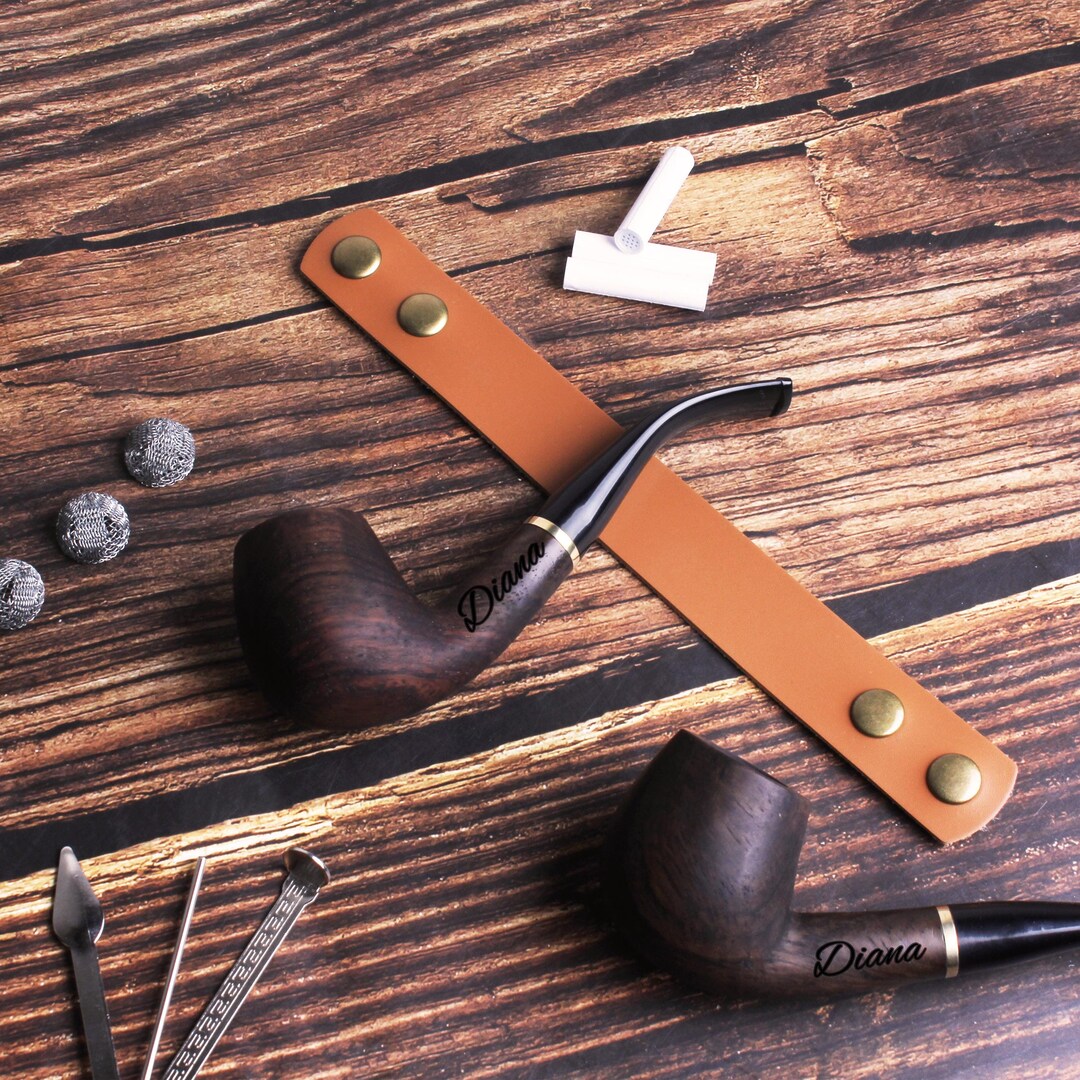 Custom Engraved Wooden Tobacco Pipe – Personalized Gift for Husband ...