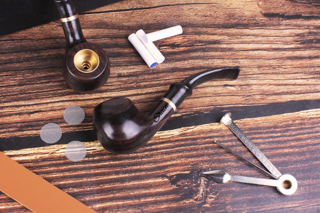 Personalized Wooden Tobacco Pipe – Custom Engraved Gift for Men, Ideal ...