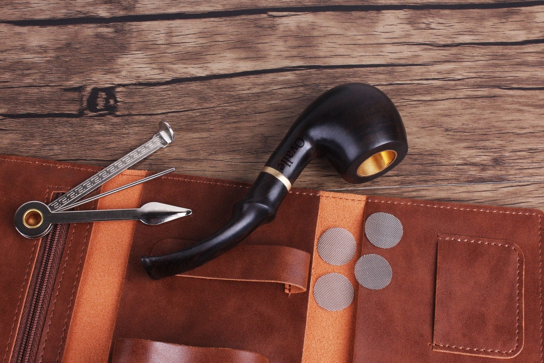 Personalized Engraved Wooden Tobacco Pipe - Handmade Pipe Set With ...
