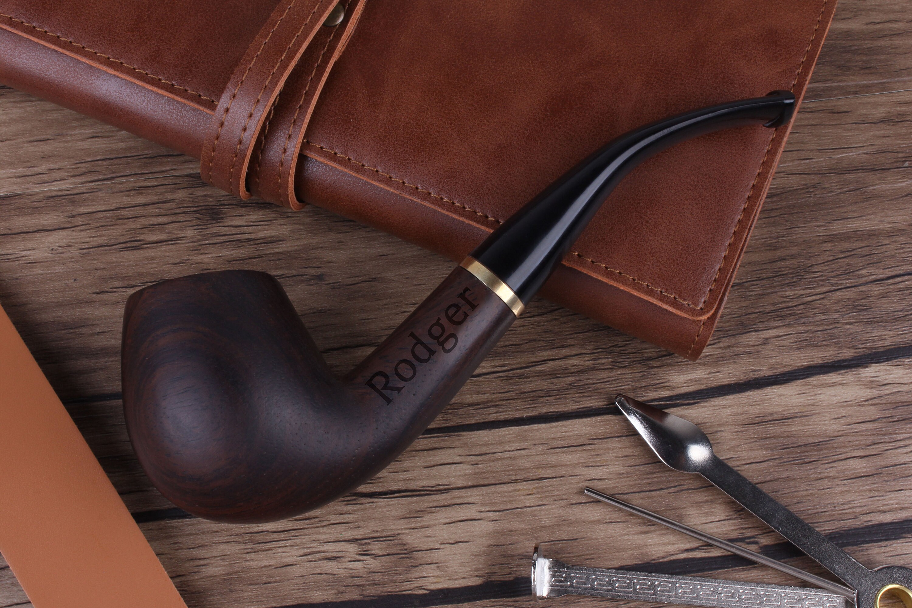 Personalized Engraved Wooden Tobacco Pipe - Handcrafted Pipe Set With ...