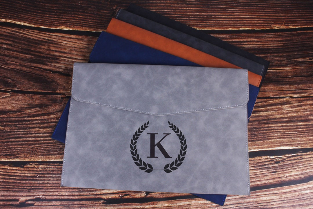 Personalized Engraved Leather A4 File Folders, Document Organizer ...