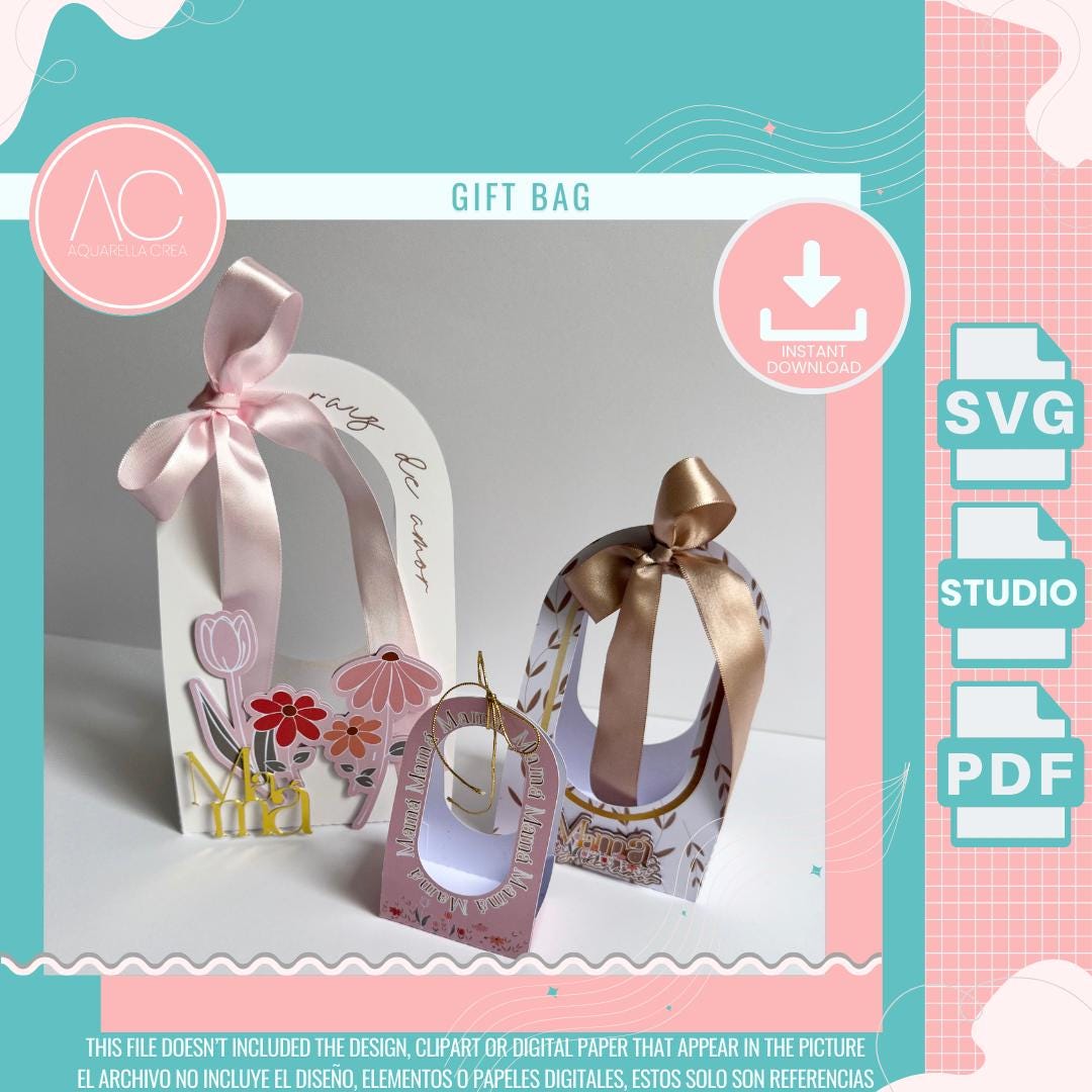 Mother’s Day Gift Bag Template – SVG Digital File, Printable Box, DIY ...