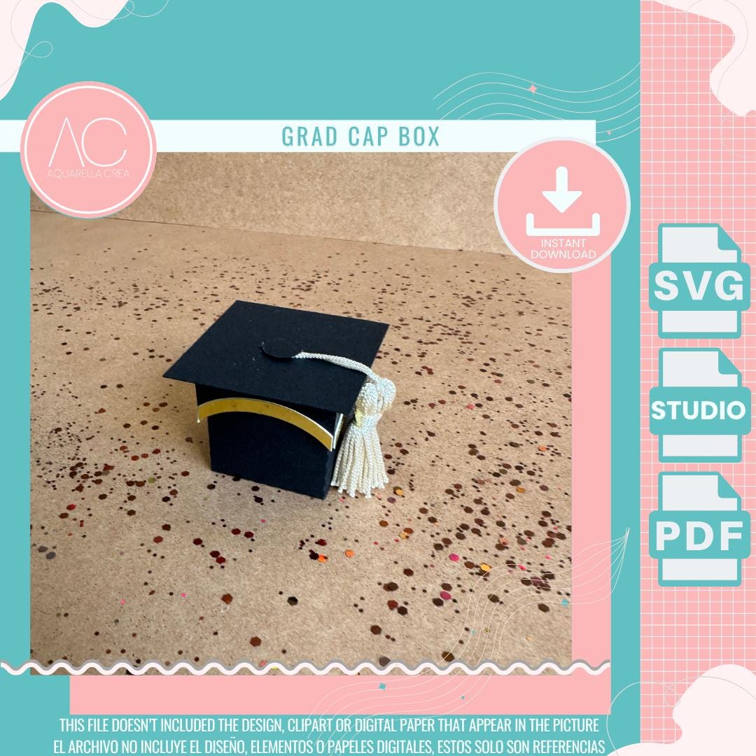 Graduation Cap Favor Box SVG | Treat Box Cut File - Etsy