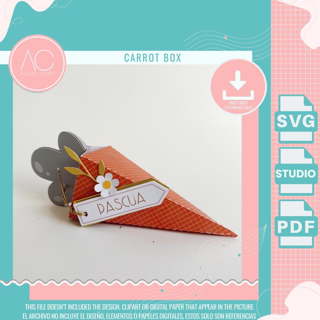 Carrot Gift Box Template: Customizable Easter Favor (digital Download ...