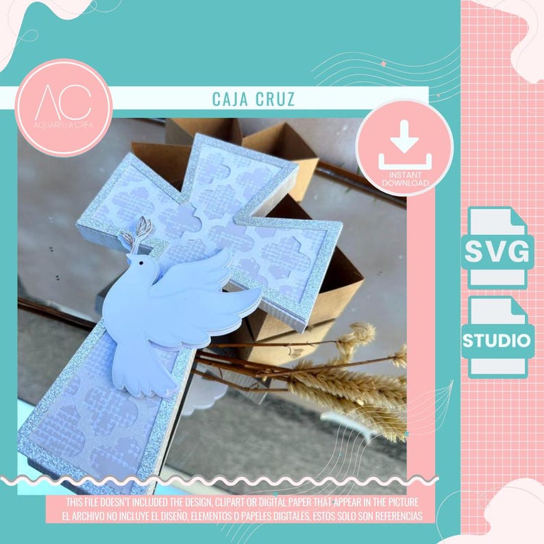 Cross Favor Box SVG Template, Baptism, First Communion, Christening ...