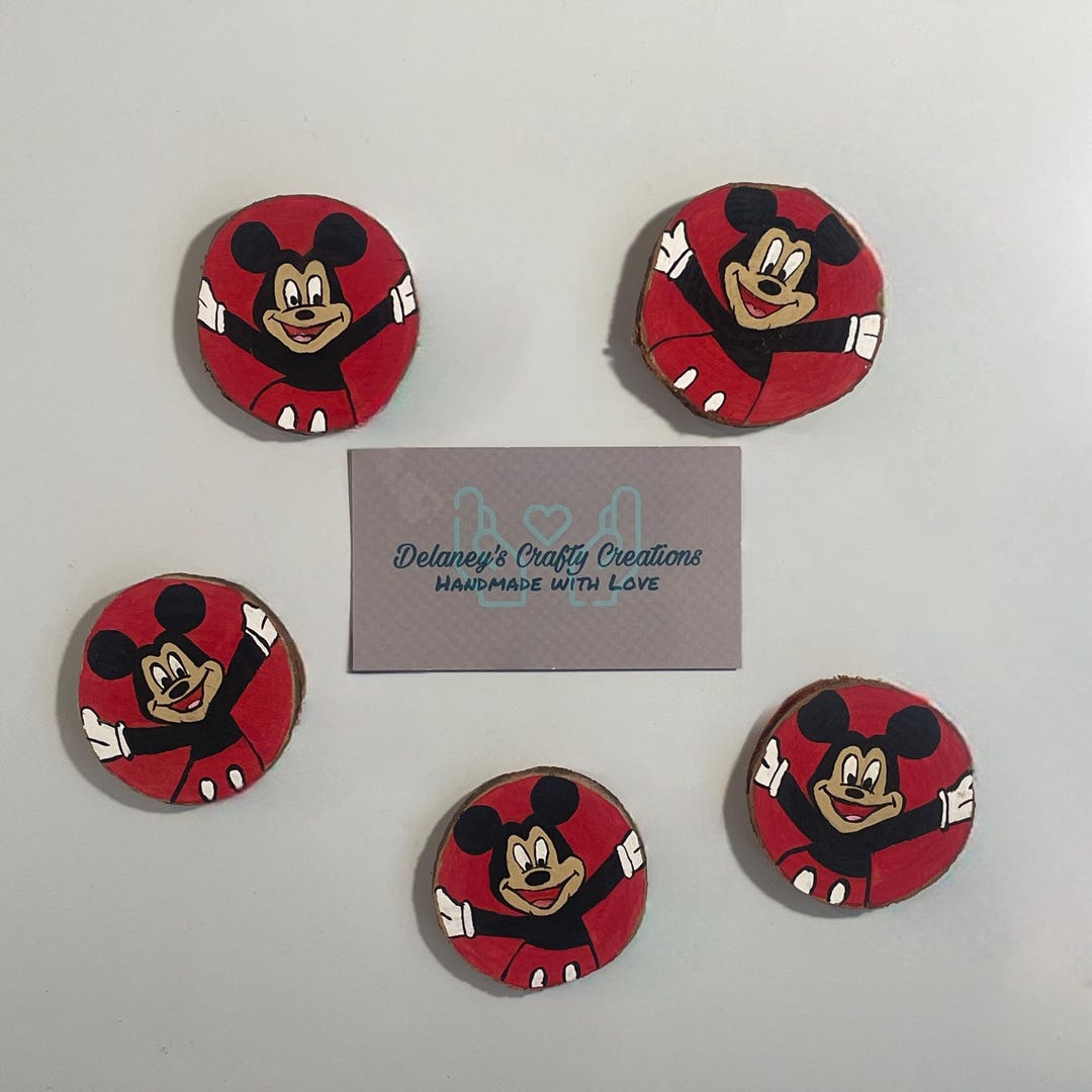 Hand-painted Mickey Mouse Magnet - Etsy