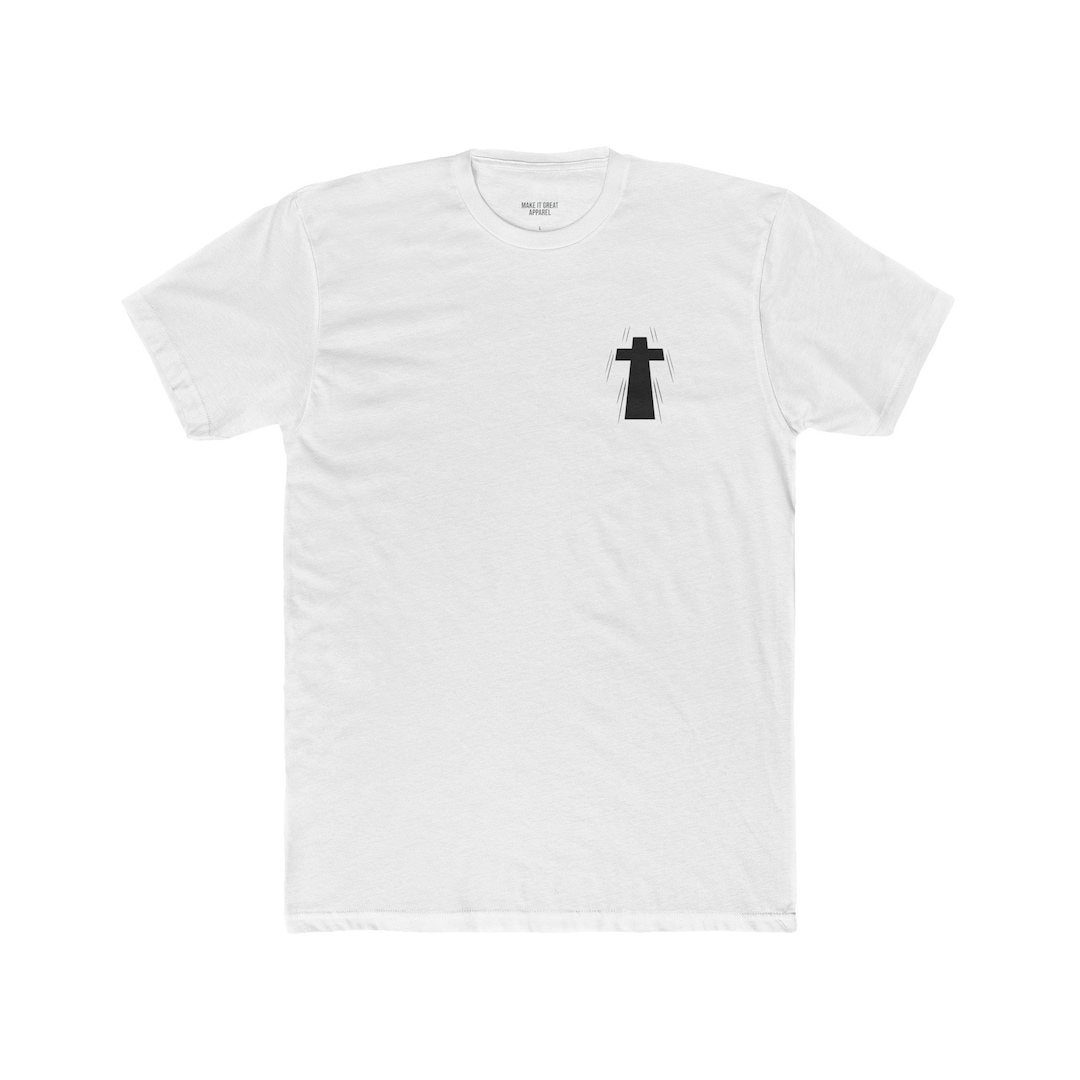 Small Holy Light Rays Jesus Christ Cross Black Line T-shirt - Etsy