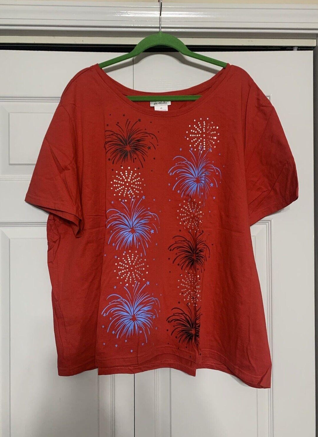 Vintage CW Classics Fireworks and Bling Knit Tshirt Top Tunic 4X EUC ...