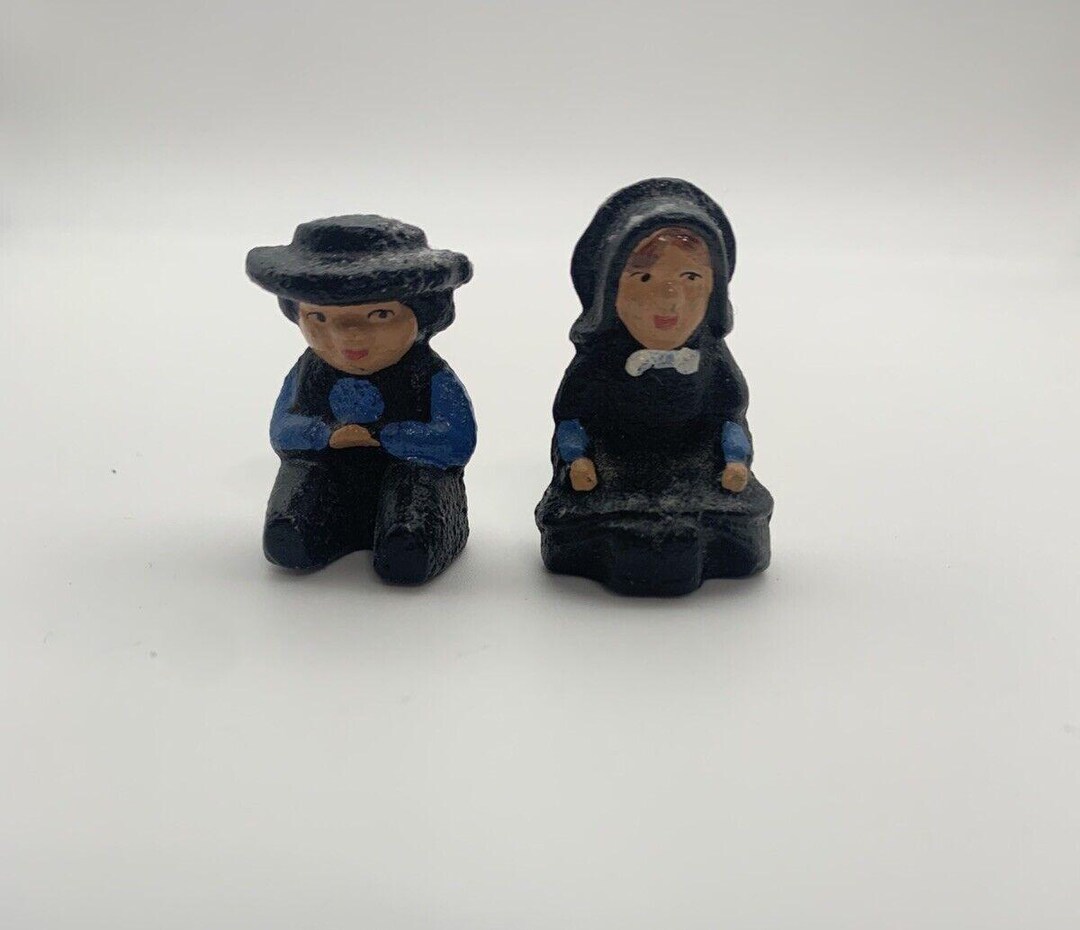 Vintage Cast Iron Miniatures Amish Boy and Girl Hand Painted Figures - Etsy