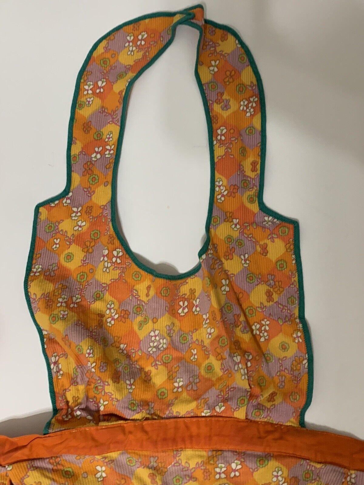 Vintage 40s Handmade (machine Sewn) Apron Retro Great Colors Small (Q51 ...