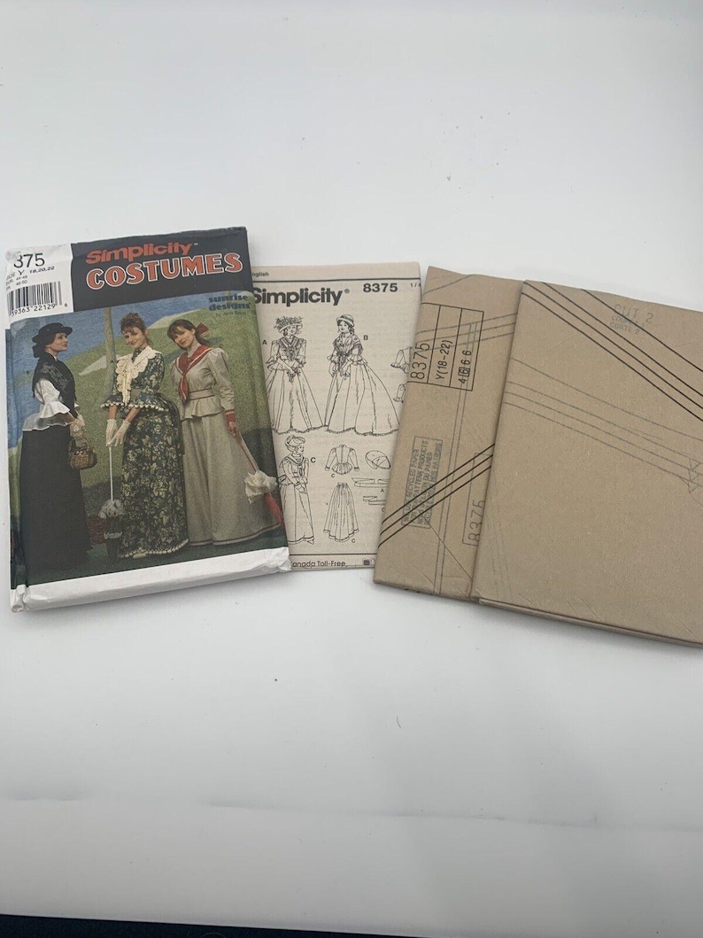 Simplicity 8375 Edwardian Titanic Era Walking Gown Costume Pattern 18 ...