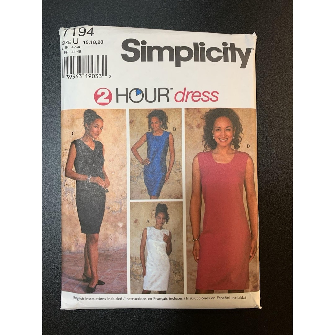 7194 UNCUT Simplicity SEWING Pattern Misses 2 Hour Dress Easy Vintage ...