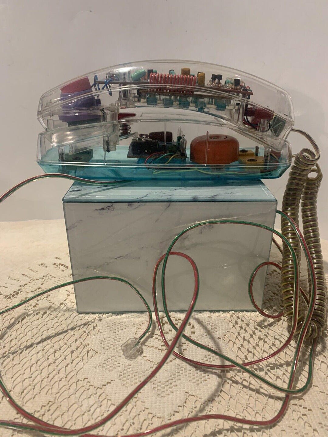 Vintage 1980's Clear Transparent Unisonic Phone Telephone Model 6900 ...