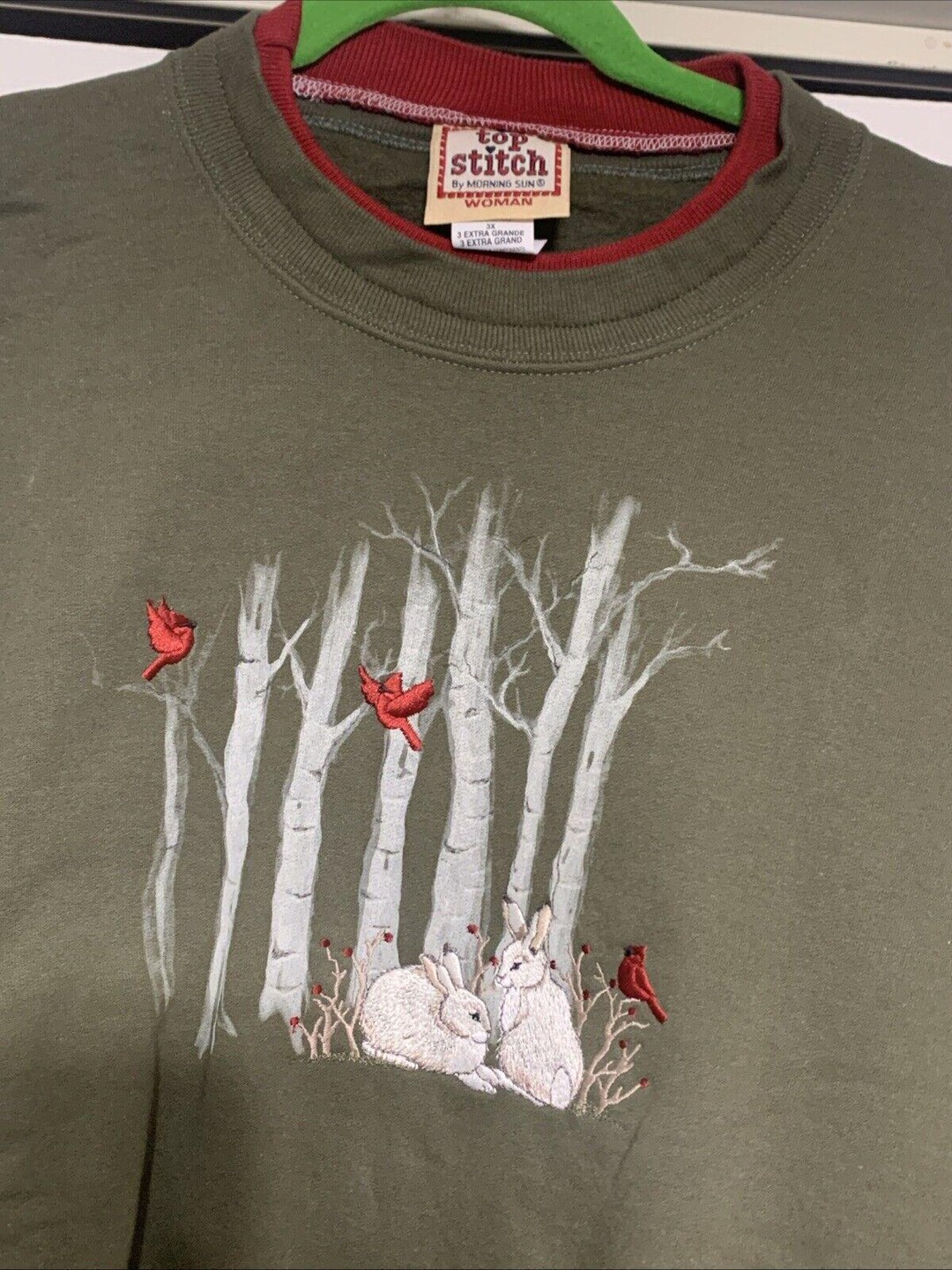 Vintage 90s Top Stitch by Morning Sun Cardinals & Bunny Pullover ...