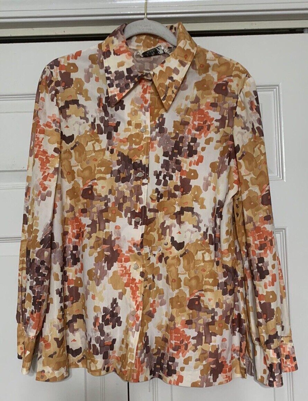 Vintage 70s Mr Beau by R.l.davis Button Front Blouse Top Retro Size M ...