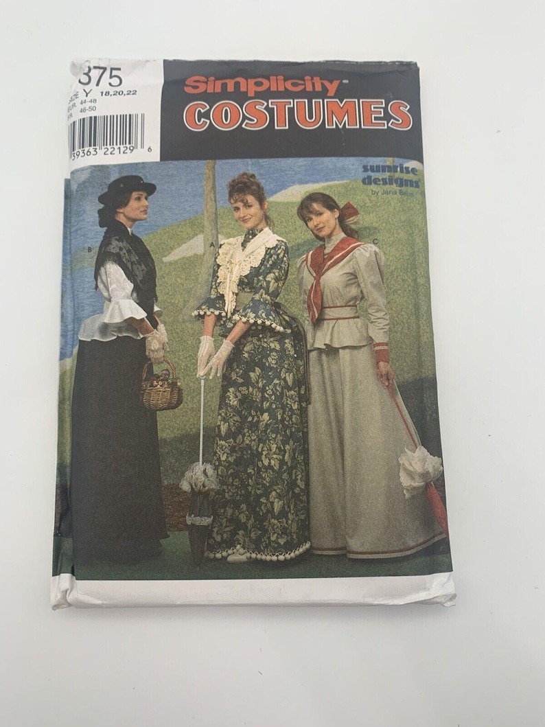 Simplicity 8375 Edwardian Titanic Era Walking Gown Costume Pattern 18 ...