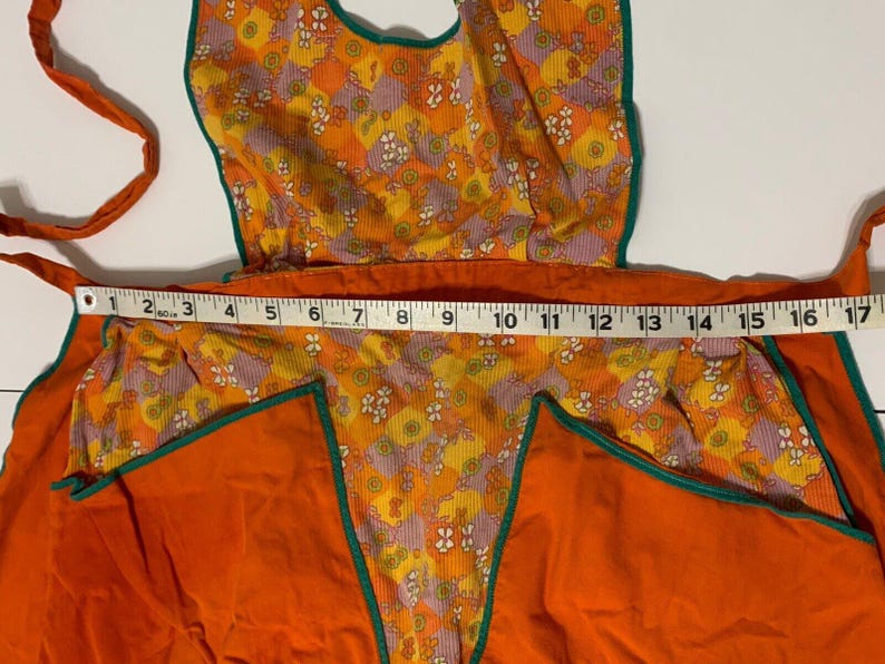 Vintage 40s Handmade (machine Sewn) Apron Retro Great Colors Small (Q51 ...