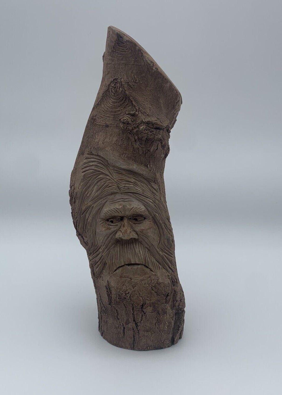 Vintage Hand Carved Folk Art Wooden Face - Etsy