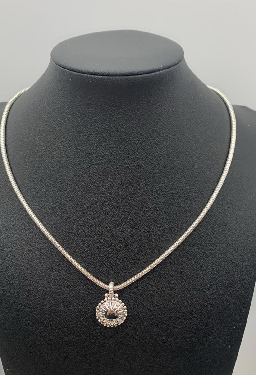 Vintage Napier Snake Chain Sun Medallion Silver Tone Pendant Collar ...