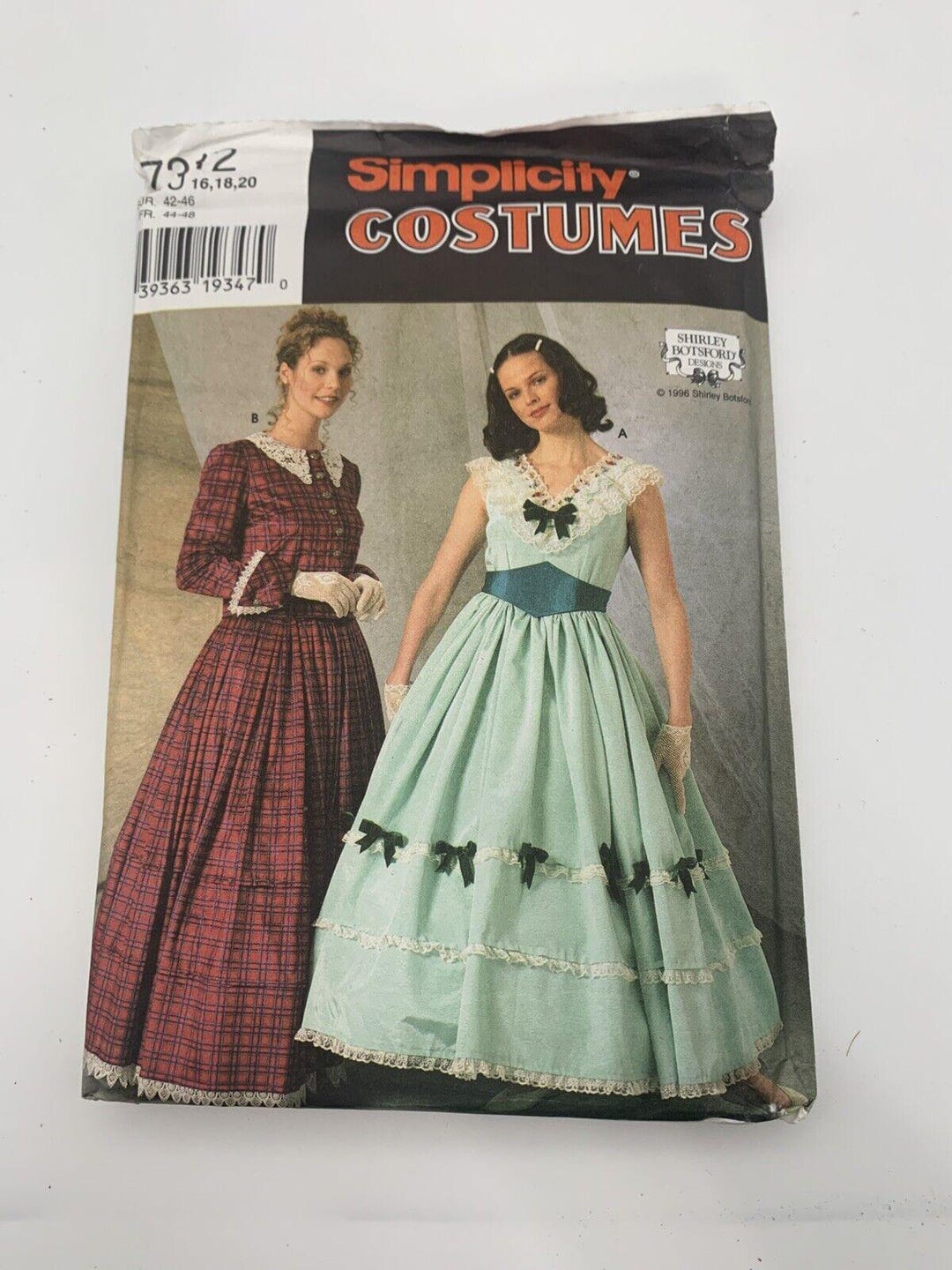 Simplicity Costume Sewing Pattern Misses Womens Sz 16 18 20 Southern ...