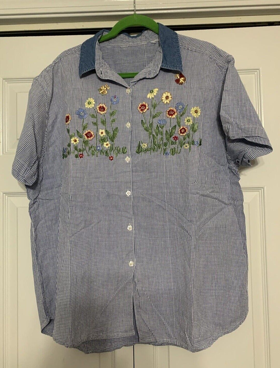 Vintage Floral Embroidered Farmhouse Cottage Core Button Top XL / 1X ...