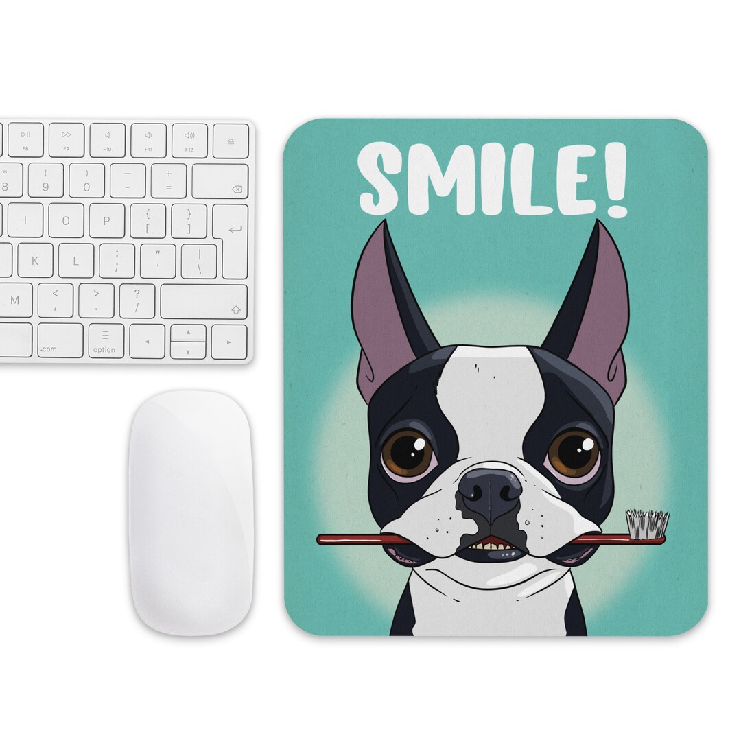 Boston Terrier Mouse Pad, Boston Terrier Gift, Dentist Art Mouse Pad ...