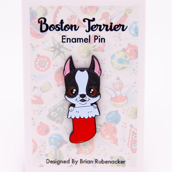 Boston Terrier Enamel Pin - Etsy