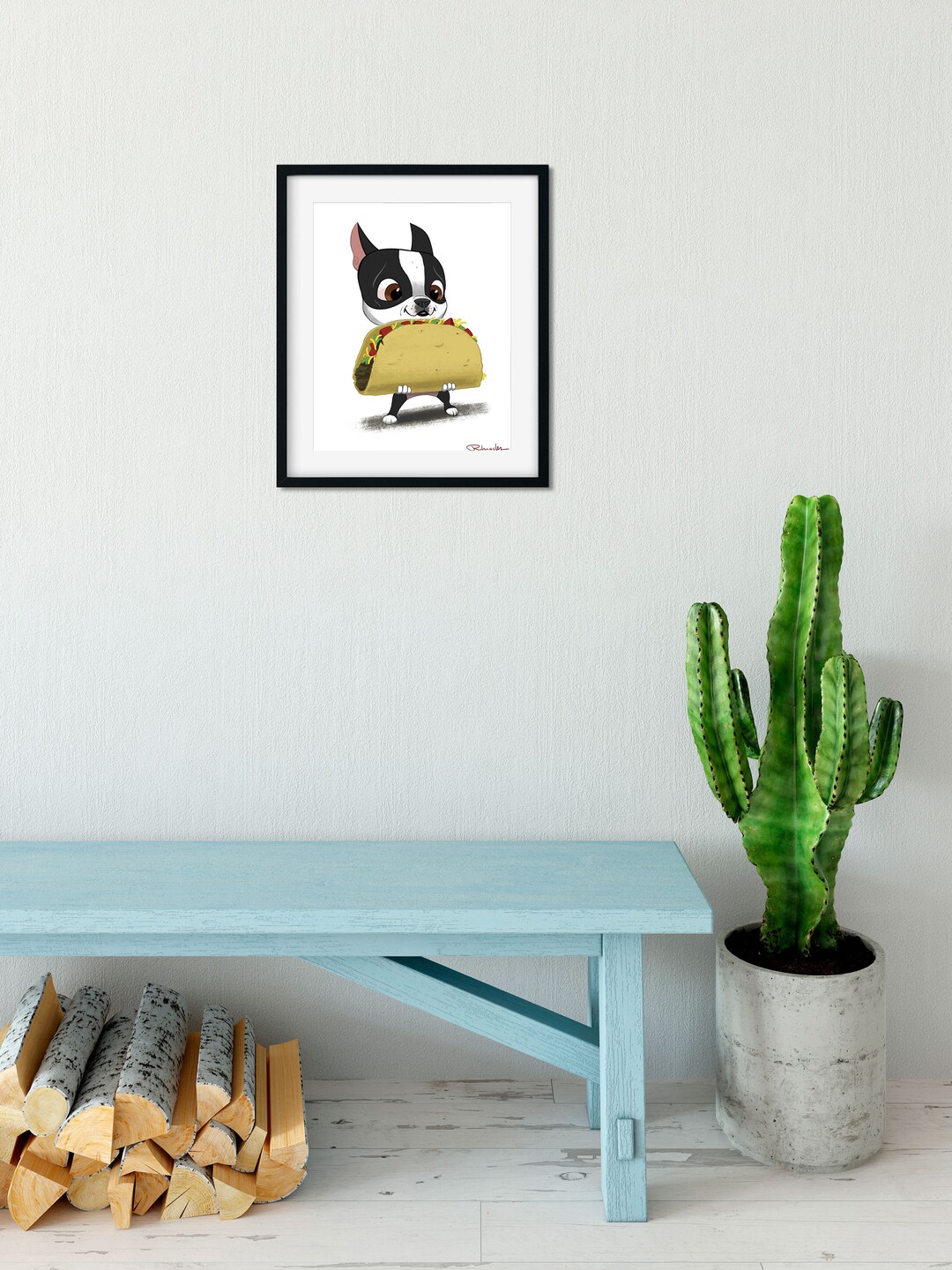 Boston Terrier Girt, Boston Terrier Art, Dog Art Print, Boston Terrier ...