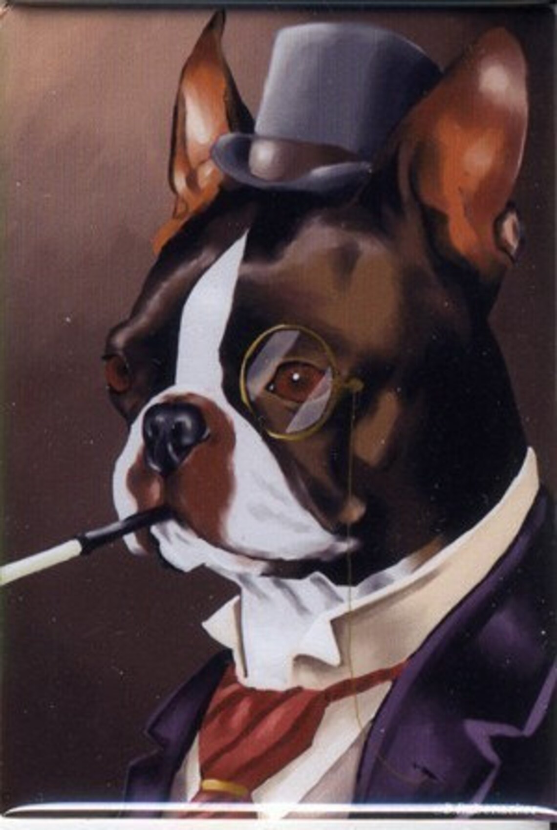 Boston Terrier American Gentleman Magnet, Boston Terrier Gift, Boston ...
