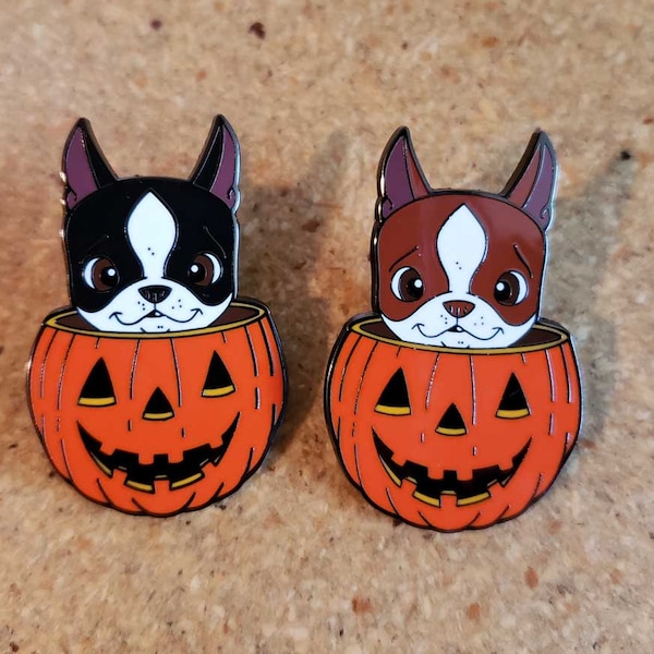 Boston Terrier Enamel Pin - Etsy