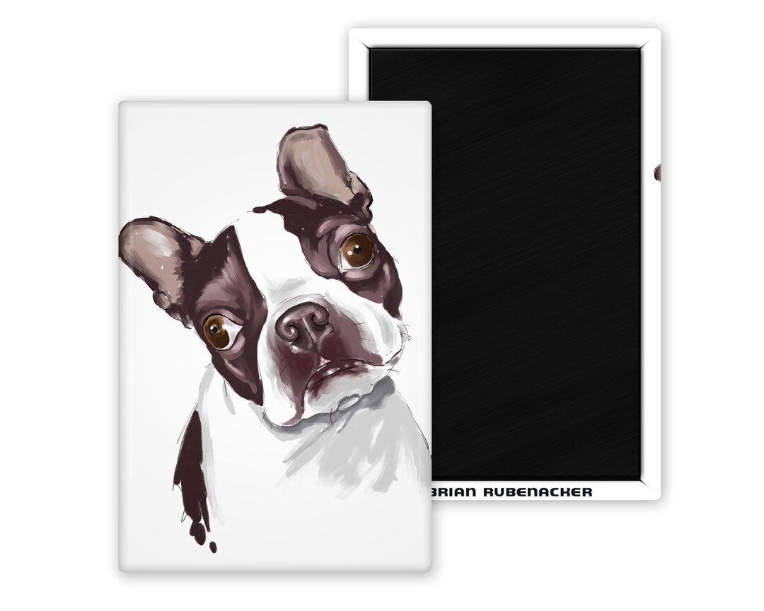 Boston Terrier Cute Magnet, Boston Terrier Gift, Boston Terrier Art ...
