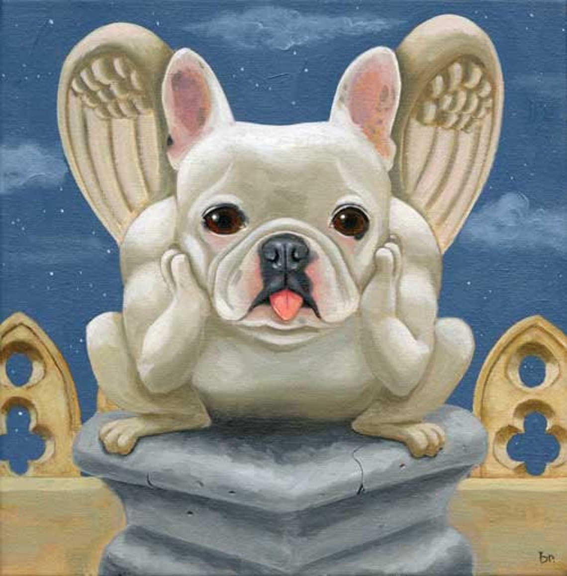 French Bulldog Gift Frenchie Gargoyle Dog Art PRINT French | Etsy